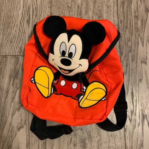 Disney | Accessories | Disney Mickey Mouse Plush Backpack Red 3d Head ...
